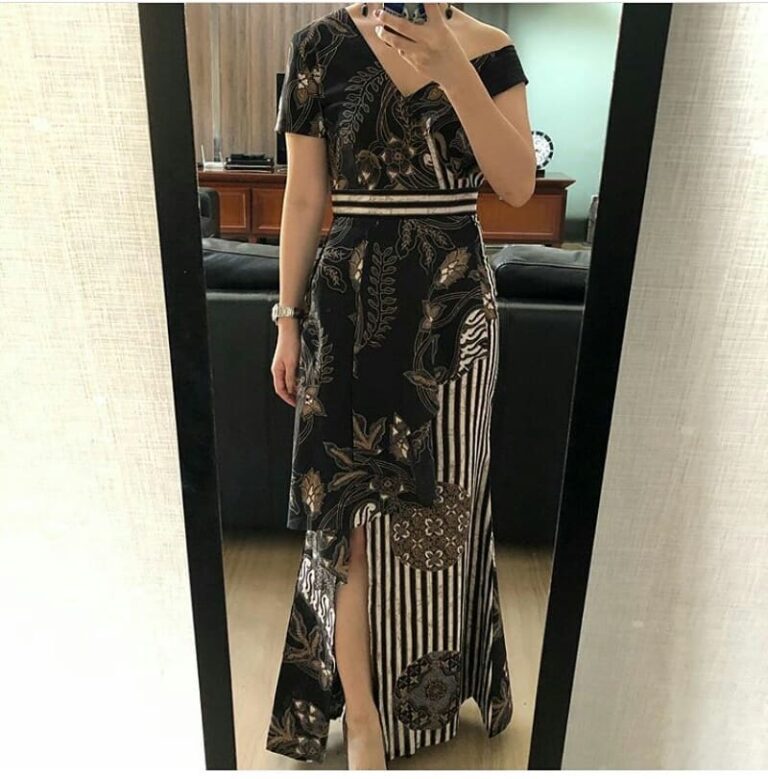 √ 45+ Model Dress Batik Modern Kombinasi Elegan Terbaru 2020
