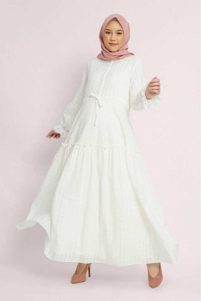√ 45+ Model Gamis Putih Polos Kombinasi Terbaru 2020